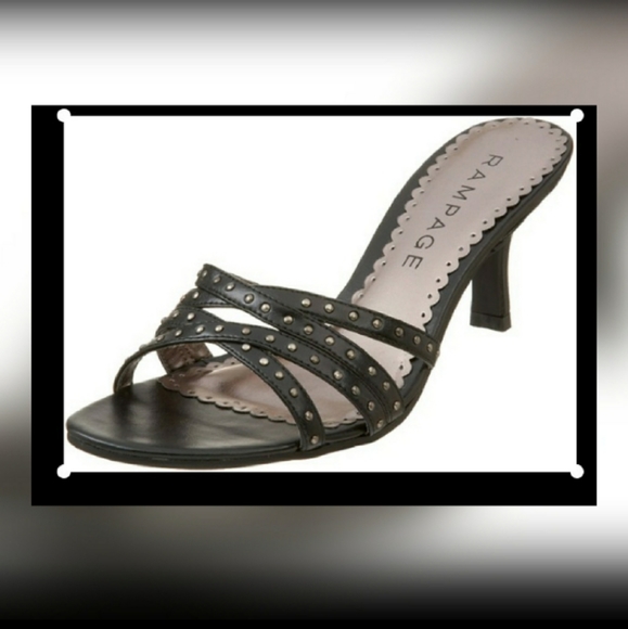 Rampage | Shoes | Hp Euc Rampage Black Goth Size 6 Strappy Studded ...